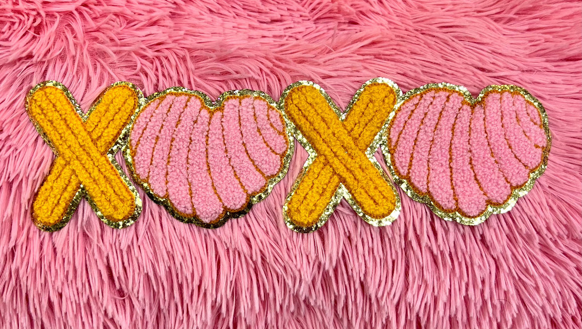 RTS 11” XOXO Churro and Concha Chenille Iron On Patch – The Creative ...