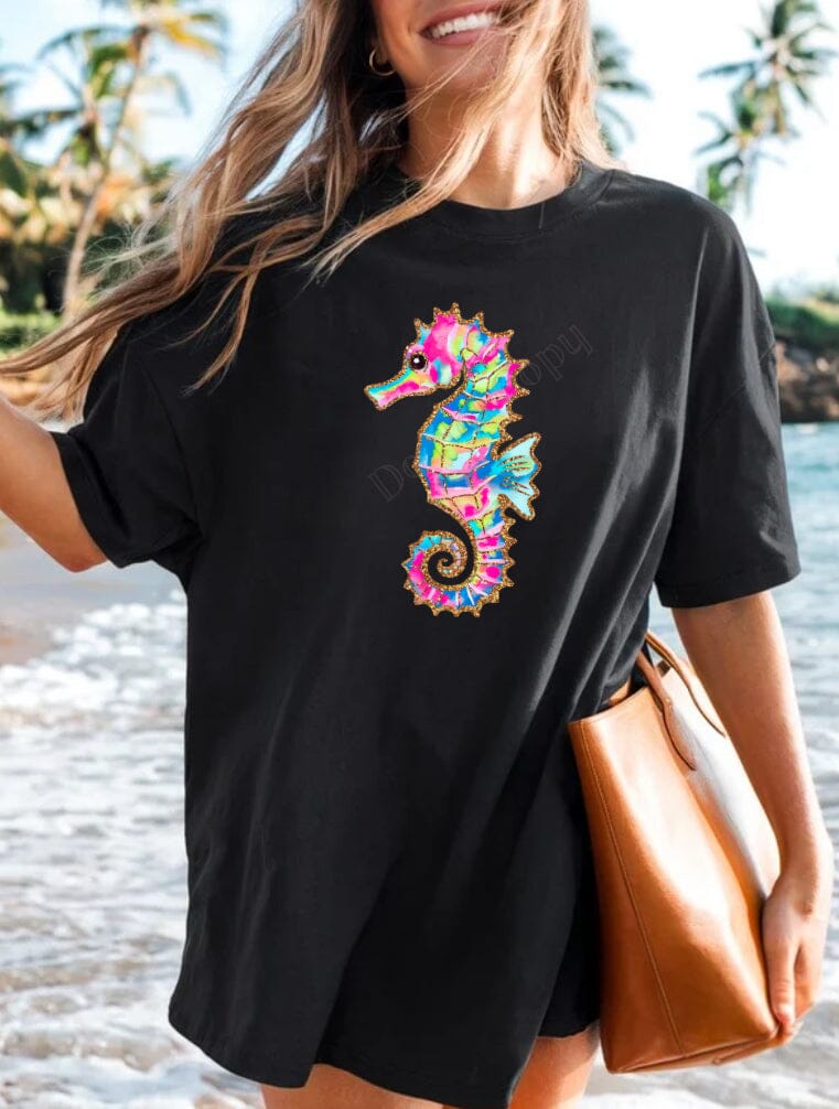 RTS Clear Film Screen Print Transfer | Preppy Seahorse (325 HOT Peel ...