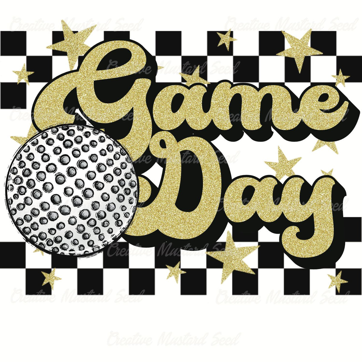 Golf Game Day Gold Glitter Race Stripe | Digital Download – The ...