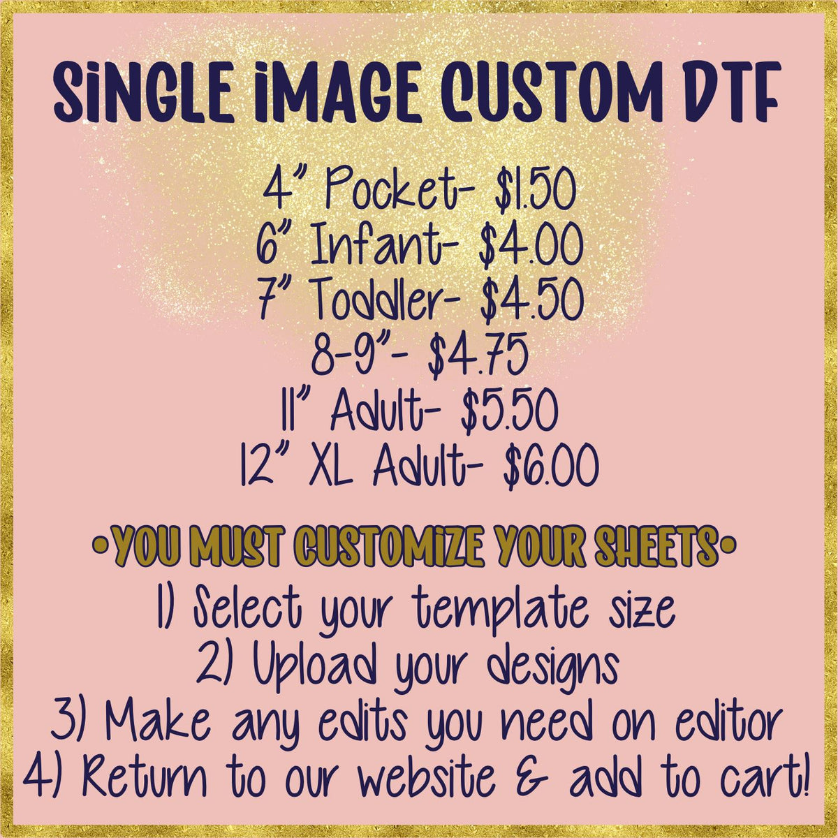 Single Image Custom DTF- Direct To Film Transfer | Ships 3-7 Business ...